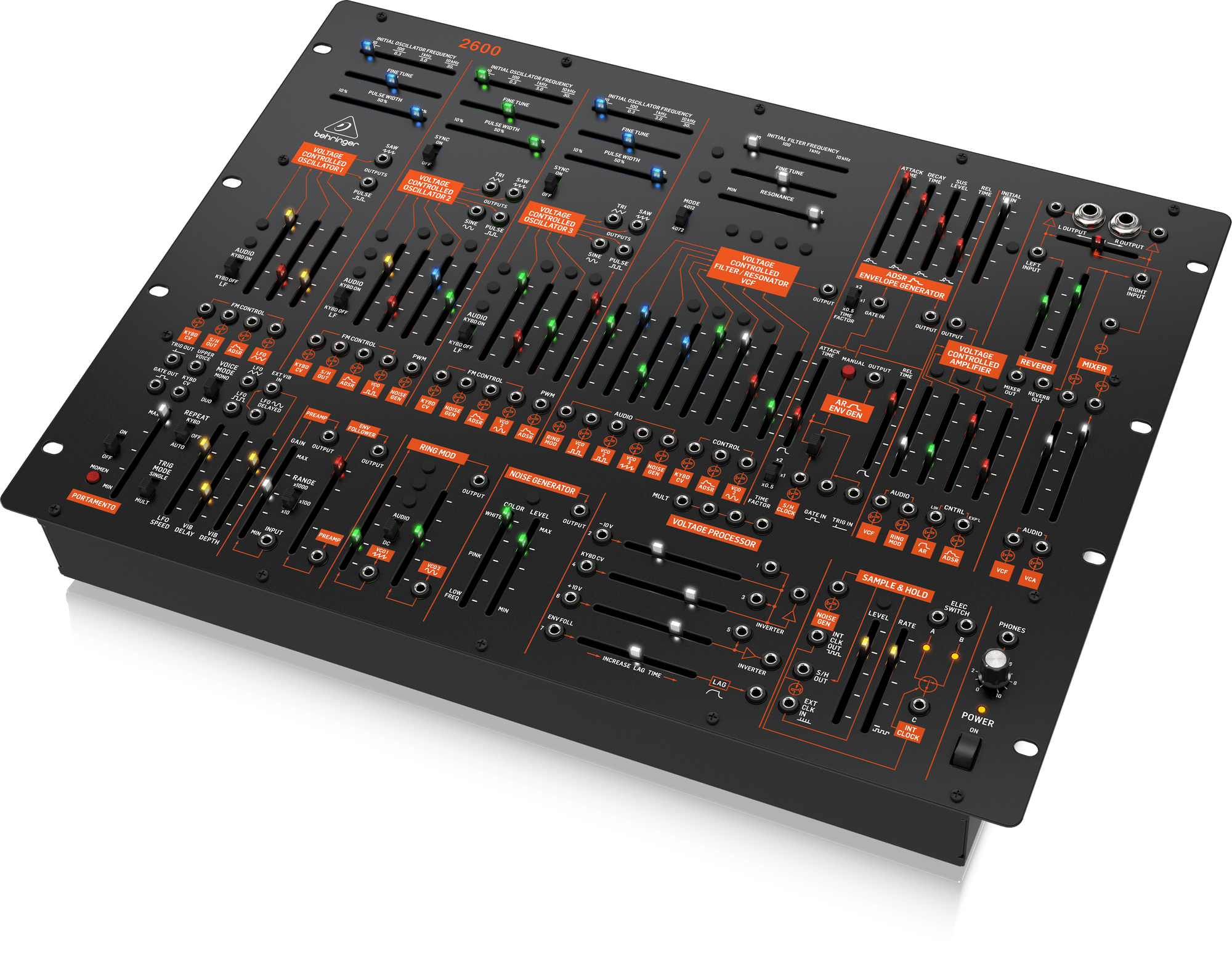Behringer 2600 Semi-Modular Analog Synthesizer with 3 VCOs and Multi ...