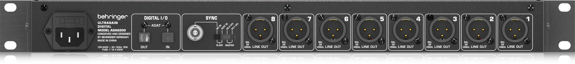 Behringer ADA8200 Audiophile 8 In/8 Out ADAT Audio Interface with Midas ...