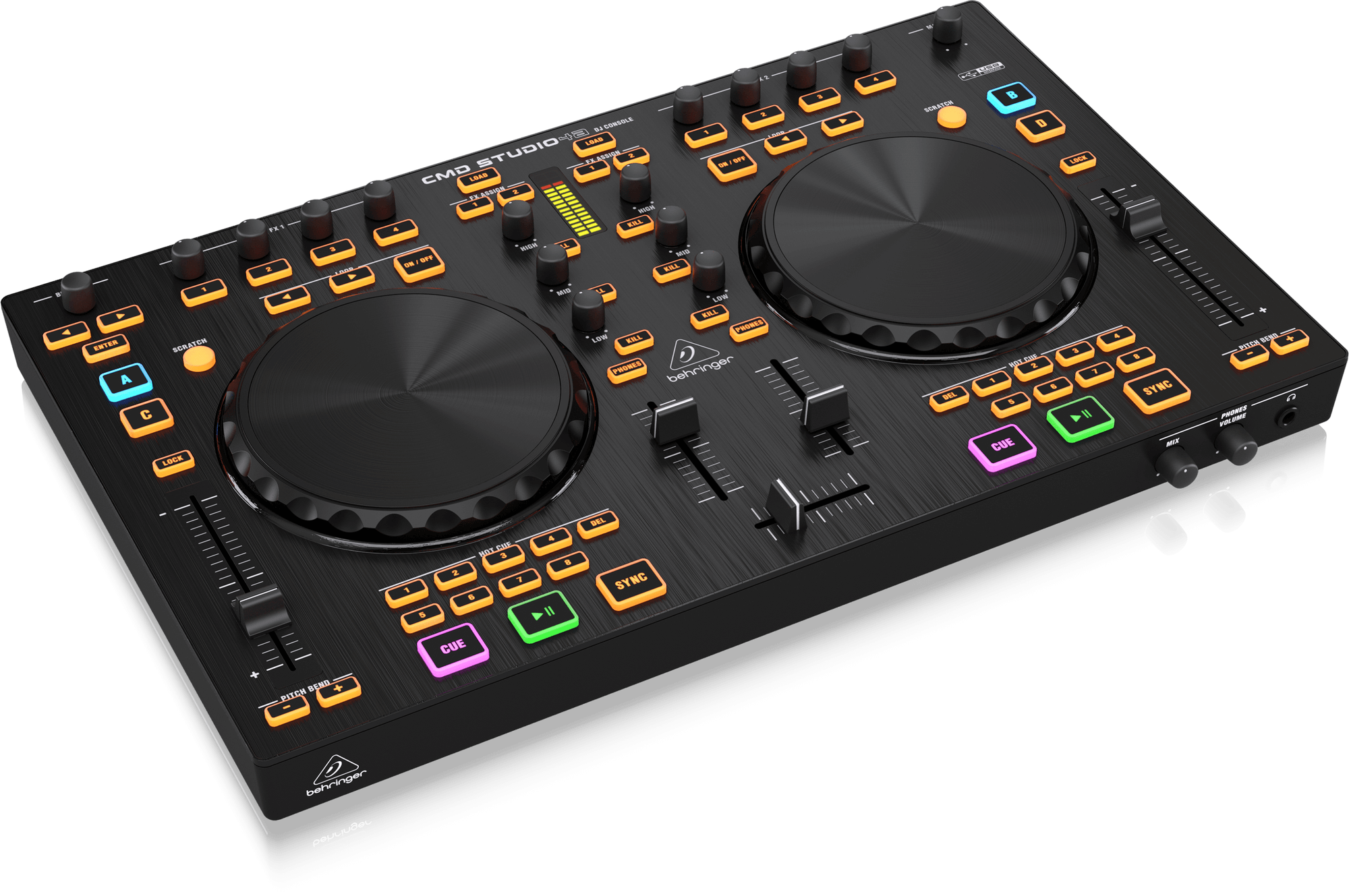 Behringer CMD STUDIO 4a 4-Deck DJ MIDI Controller with 4 Channel Audio Interface – Music Instruments