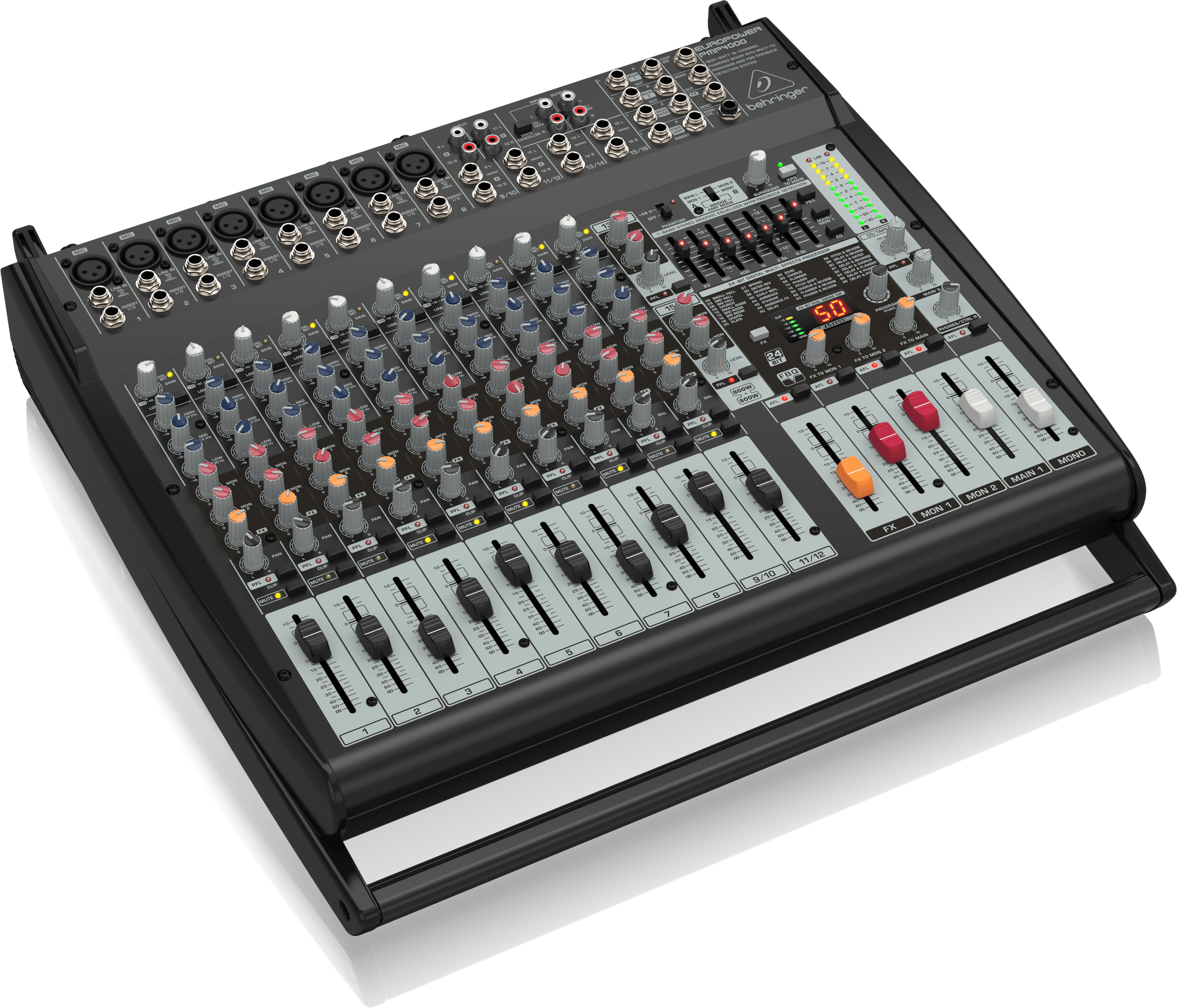 Behringer PMP4000 1600 Watt 16 Channel Powered Mixer with Multi-FX ...