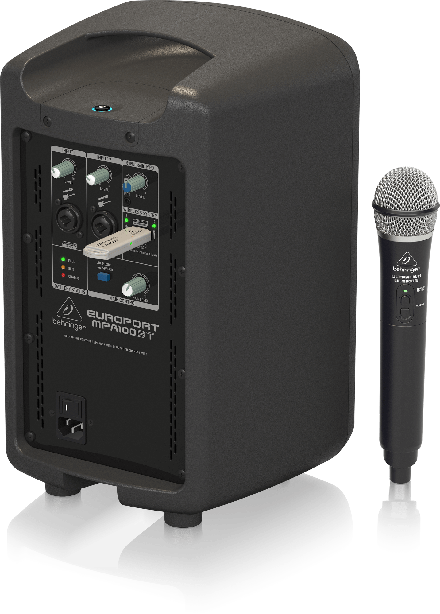 Behringer MPA100BT All-In-One Portable 100 Watt Speaker with Wireless ...