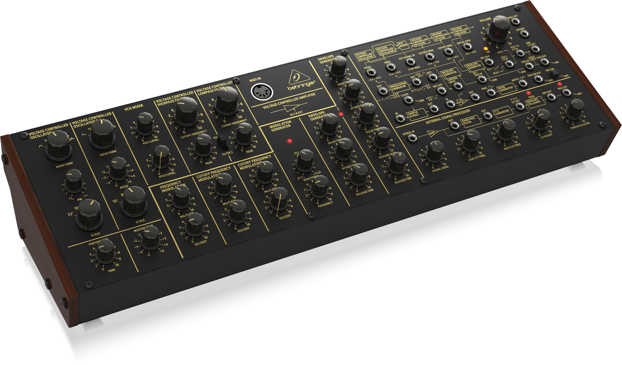 Behringer K-2 Analog and Semi-Modular Synthesizer with Dual VCOs, Ring ...