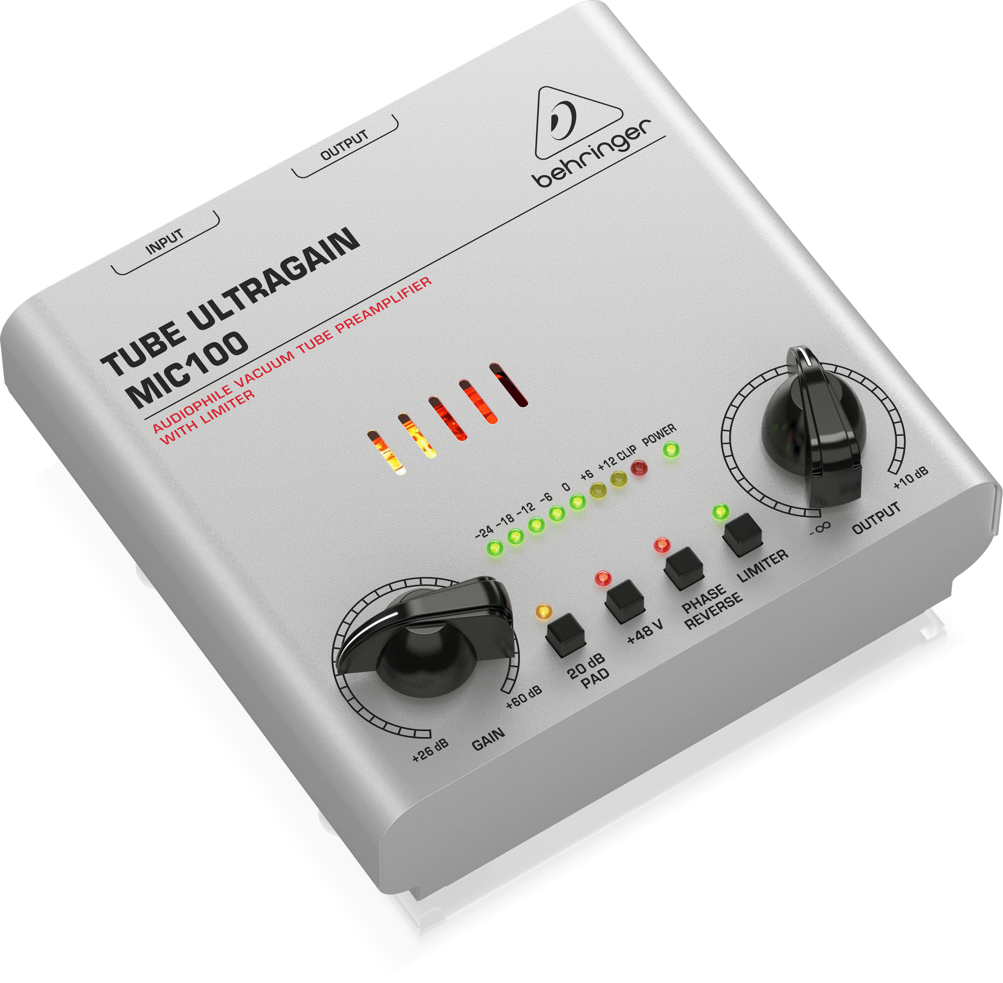 Behringer MIC100 Audiophile Vacuum Tube Preamplifier with Limiter ...