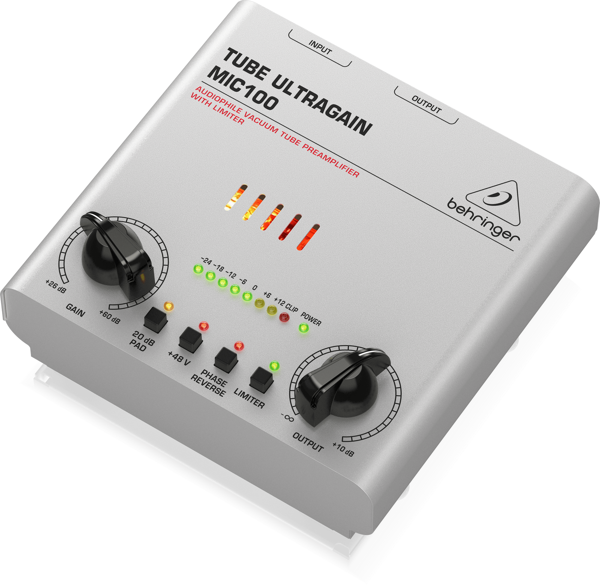 Behringer MIC100 Audiophile Vacuum Tube Preamplifier with Limiter ...