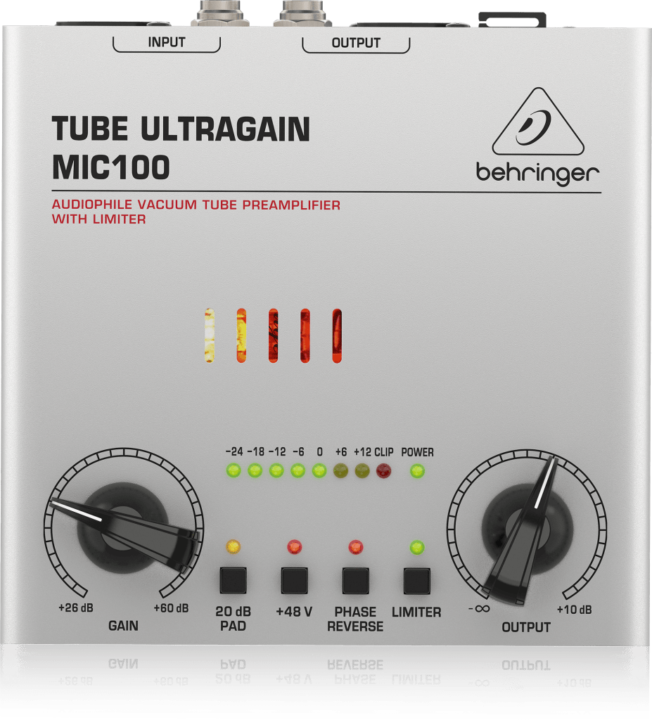 Behringer MIC100 Audiophile Vacuum Tube Preamplifier with Limiter ...