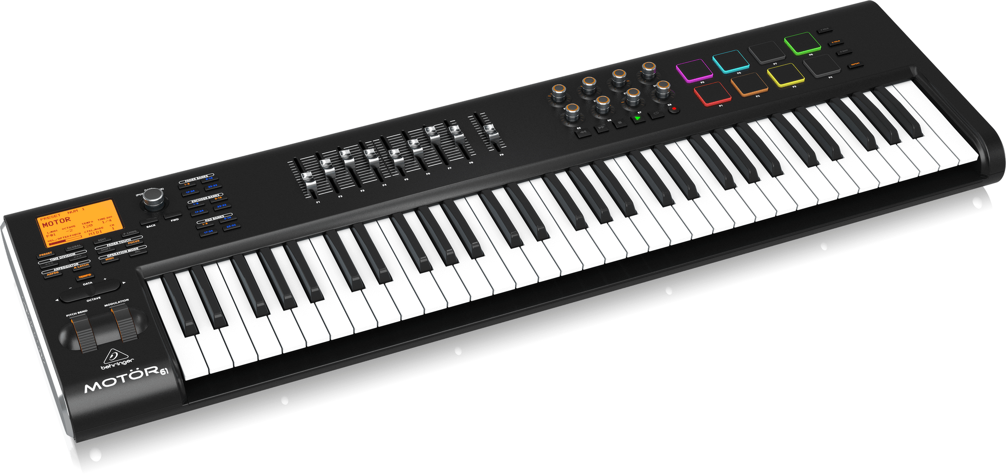 Behringer MOTÖR 61-Key USB/MIDI Master Controller Keyboard with ...