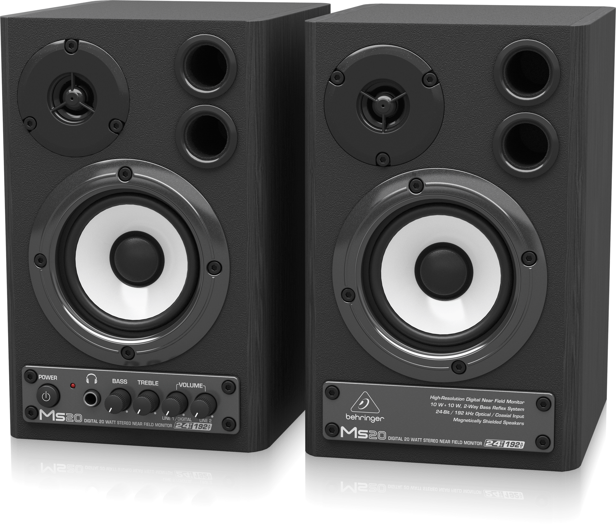 Behringer MS20 24-Bit/192 kHz Digital 20 Watt Stereo Near Field ...