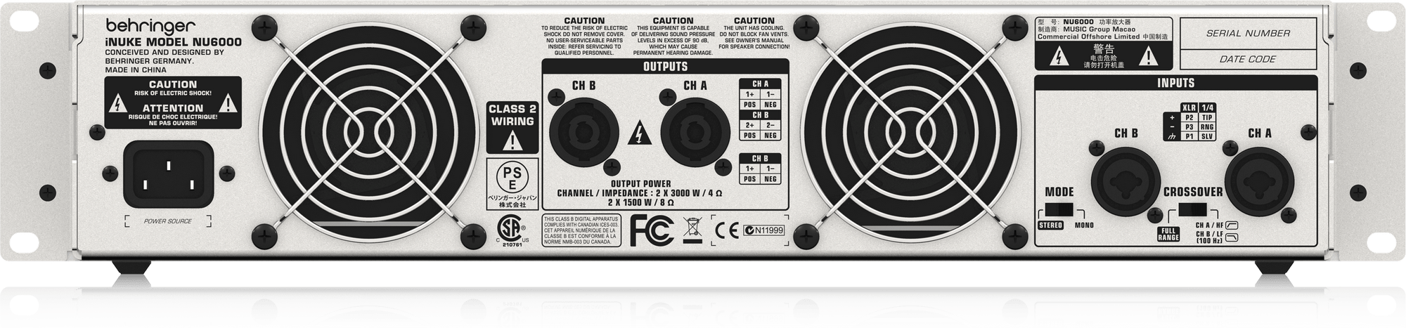 Behringer NU6000 Ultra-Lightweight, High-Density 6000 Watt Power ...