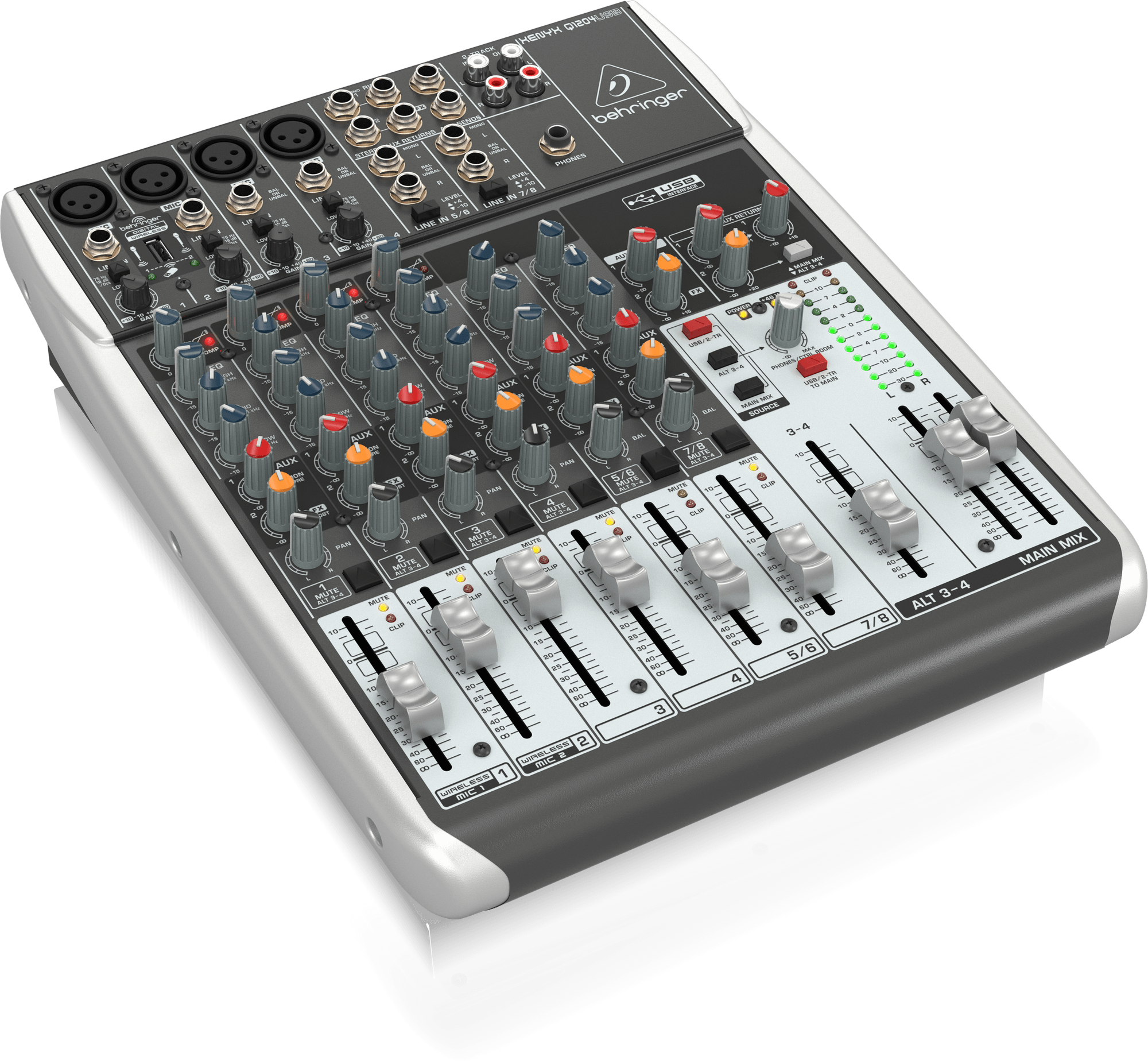 Behringer Q1204USB Premium 12-Input 2/2-Bus Mixer with XENYX Mic ...